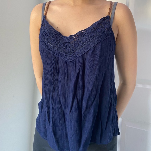 Double Zero | Tops | Dark Blue Tank | Poshmark